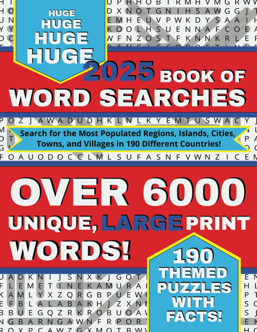 Huge 2025 Book of Word Searches: 190 Themed Puzzles with Interesting ...