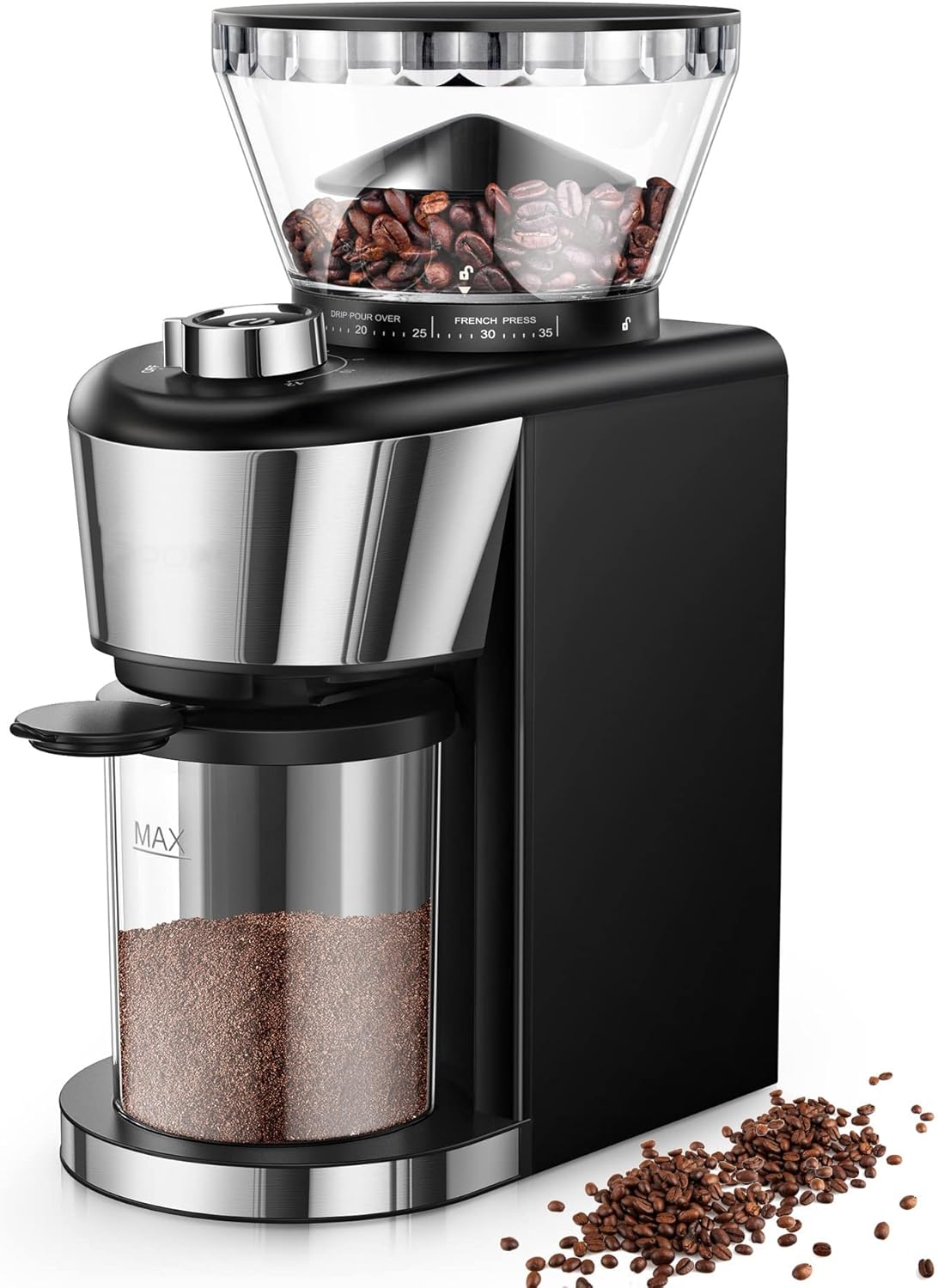 Amazon.com: Electric Burr Coffee Grinder, Automatic Flat Burr Coffee ...