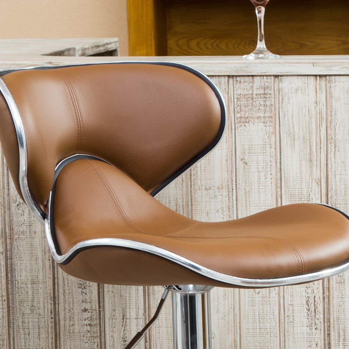 Oakcraft Stallion Cushioned Leatherette Upholstery Airlift Adjustable ...