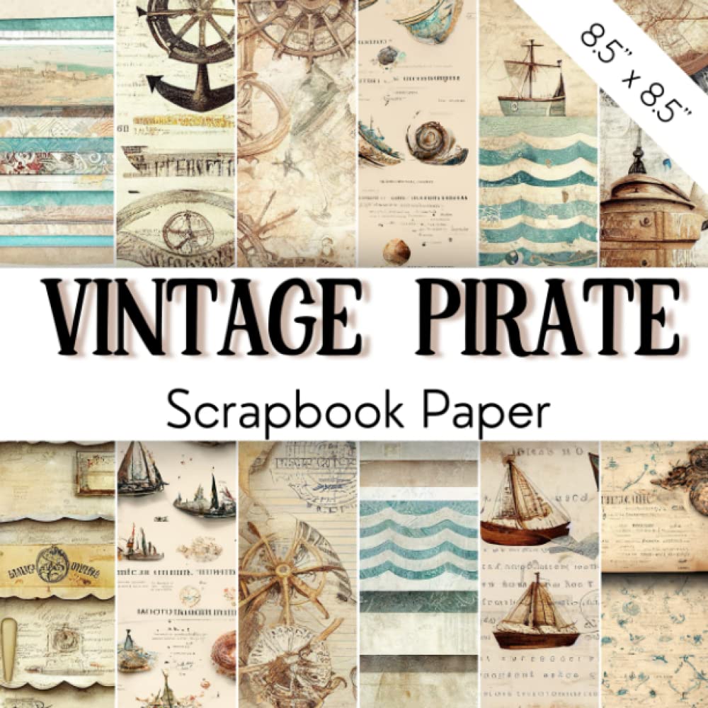 VINTAGE PIRATE: Scrapbook Paper With Retro Nautical Patterns | Double ...