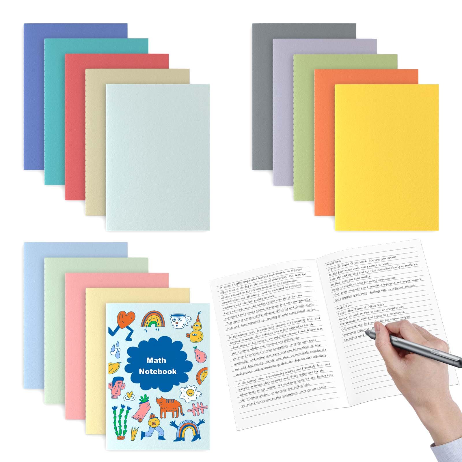 Amazon.com : Oucaru Journaling Notebooks A5 College Ruled Notebook 16 ...