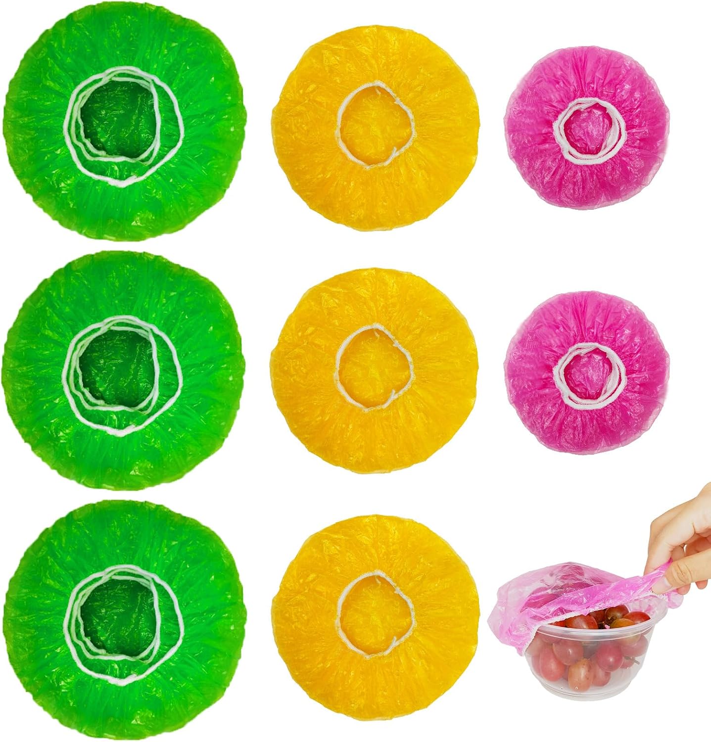 Amazon.com: NEPAK 60 Pcs Bowl Covers Reusable, 3 Sizes Plastic Food ...