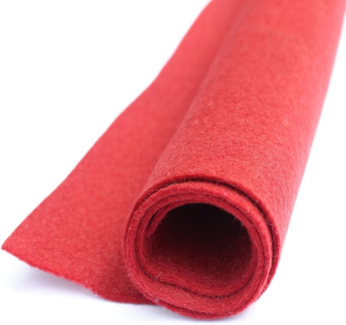 Amazon.com: Bright Red - Wool Felt Oversized Sheet - 35% Wool Blend - 1 ...