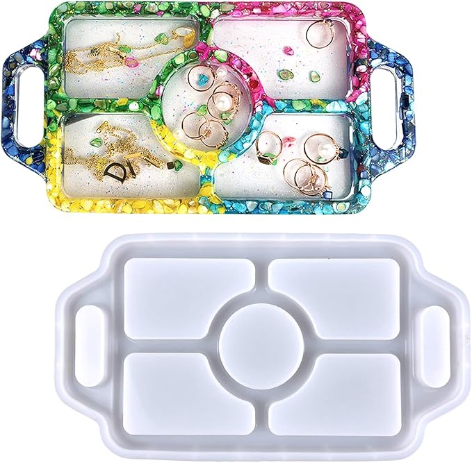 Amazon.com: Tray Silicone Molds with Handle Large Resin Tray Moulds ...