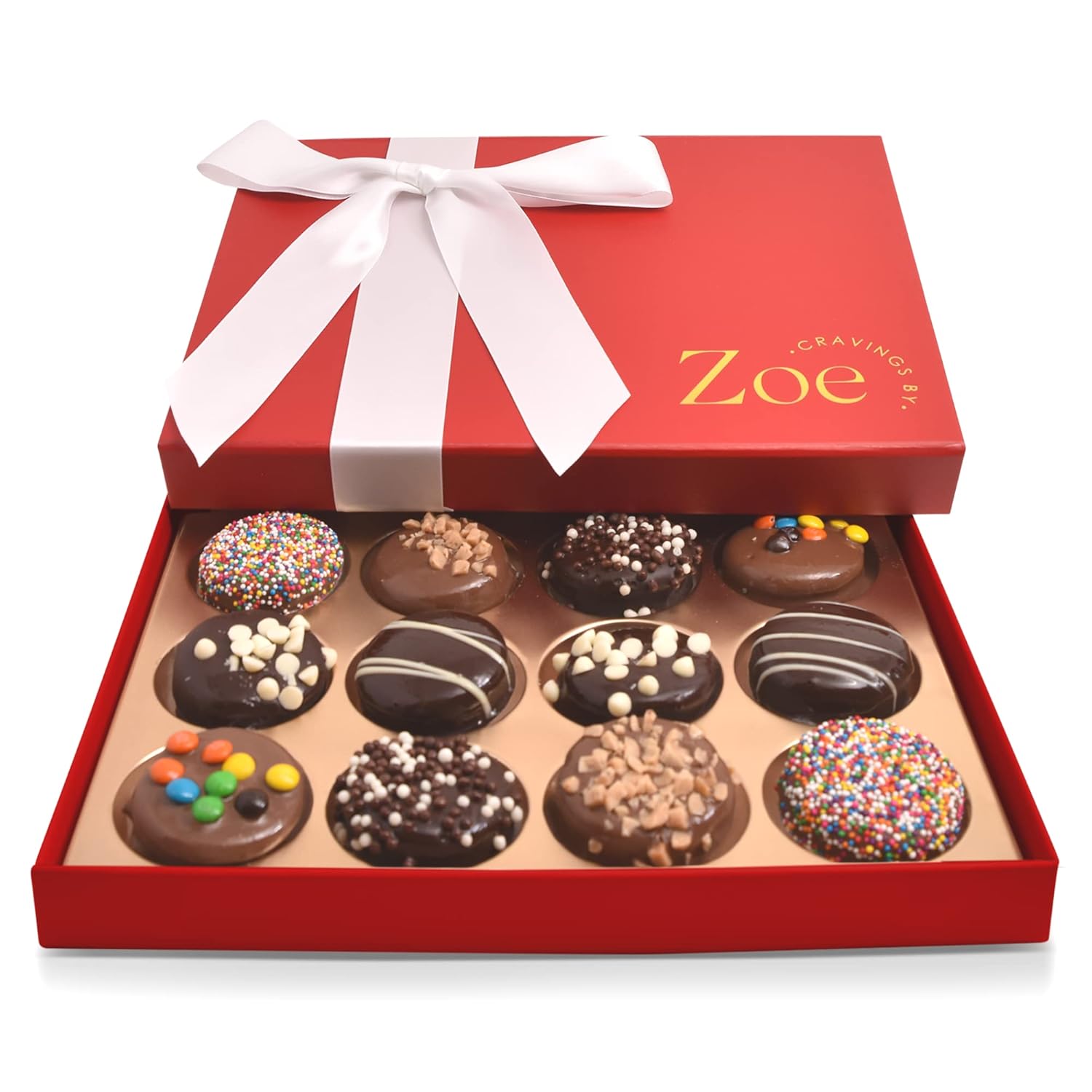 Amazon.com : CRAVINGS BY ZOE Red Chocolate Cookies Gift Box | Chocolate ...