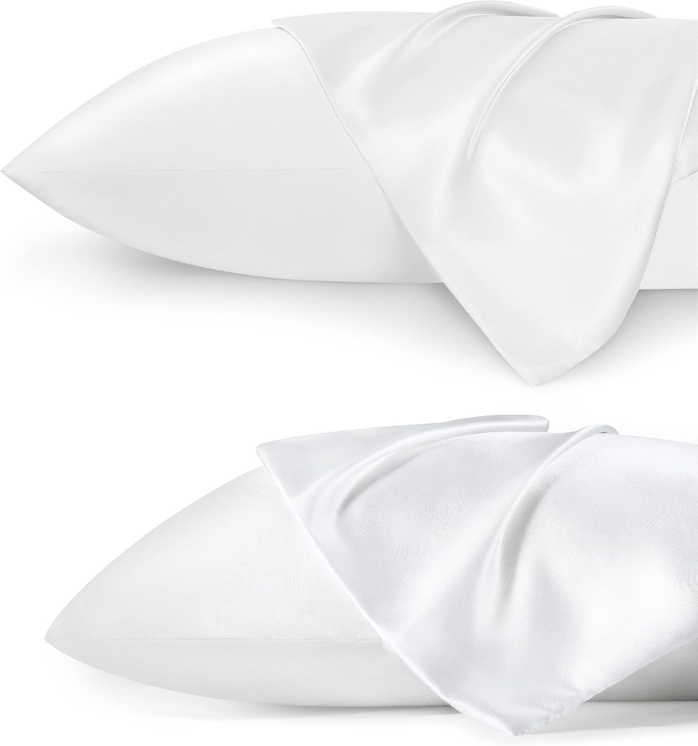 Amazon.com: Bedsure Satin Pillowcases with Zipper Bundle Satin ...