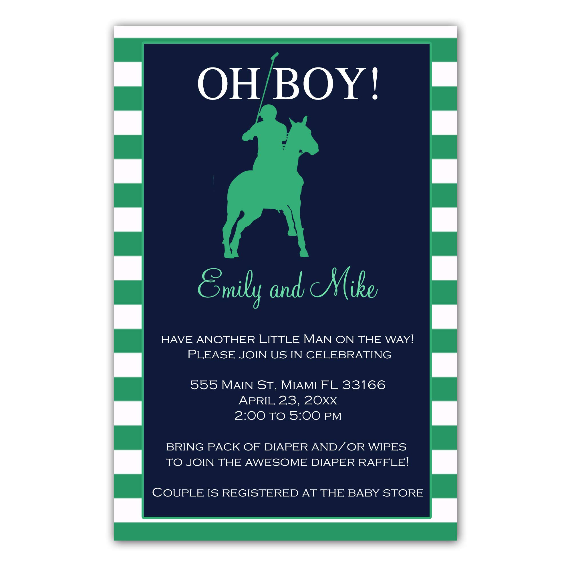 Polo Baby Shower Invitations Templates