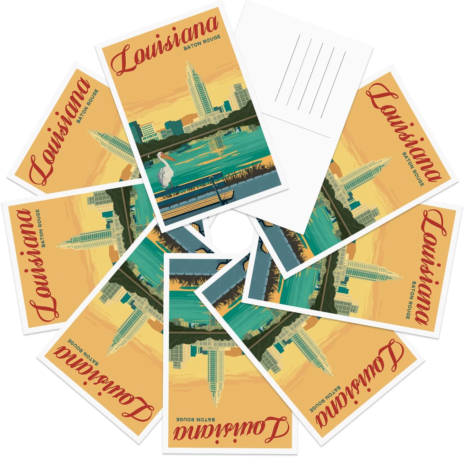 Amazon.com : gaeaverse Louisiana American City Landscape Postcards ...