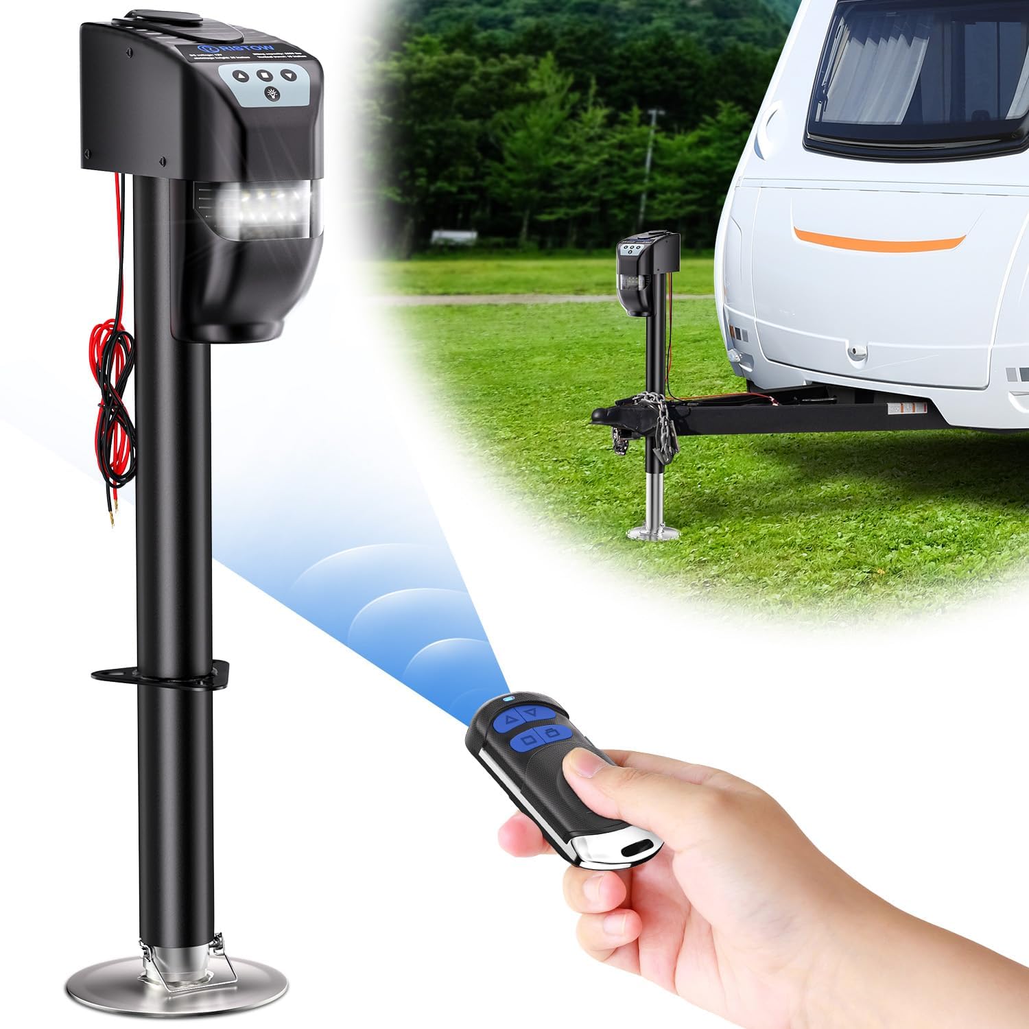 Snapklik.com : RISTOW Remote Control Electric Trailer Jack 5000 Lbs ...