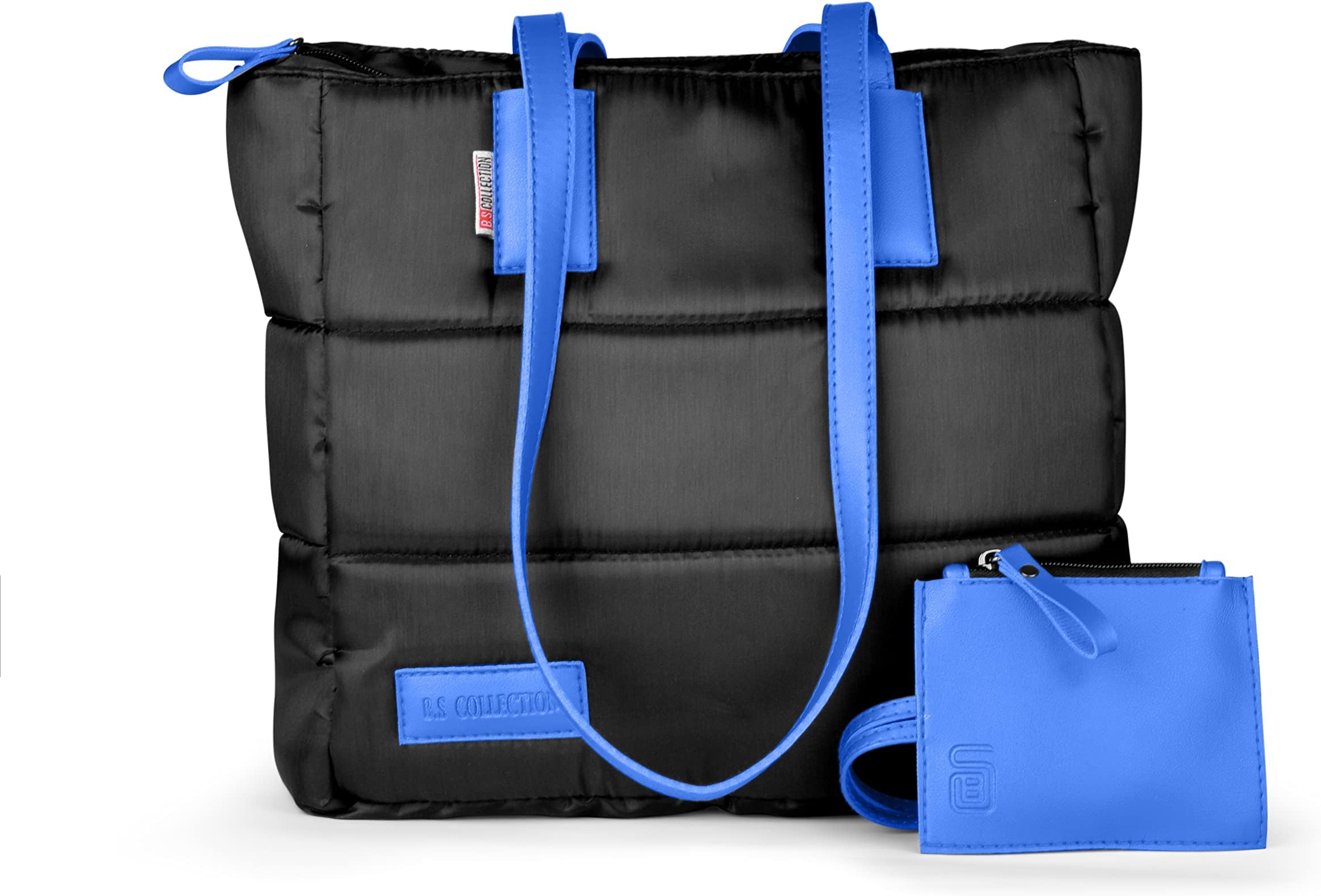 Black-B.S COLLECTION Women's Shoulder Bag Quilted Canvas Soft B.S Bag ...