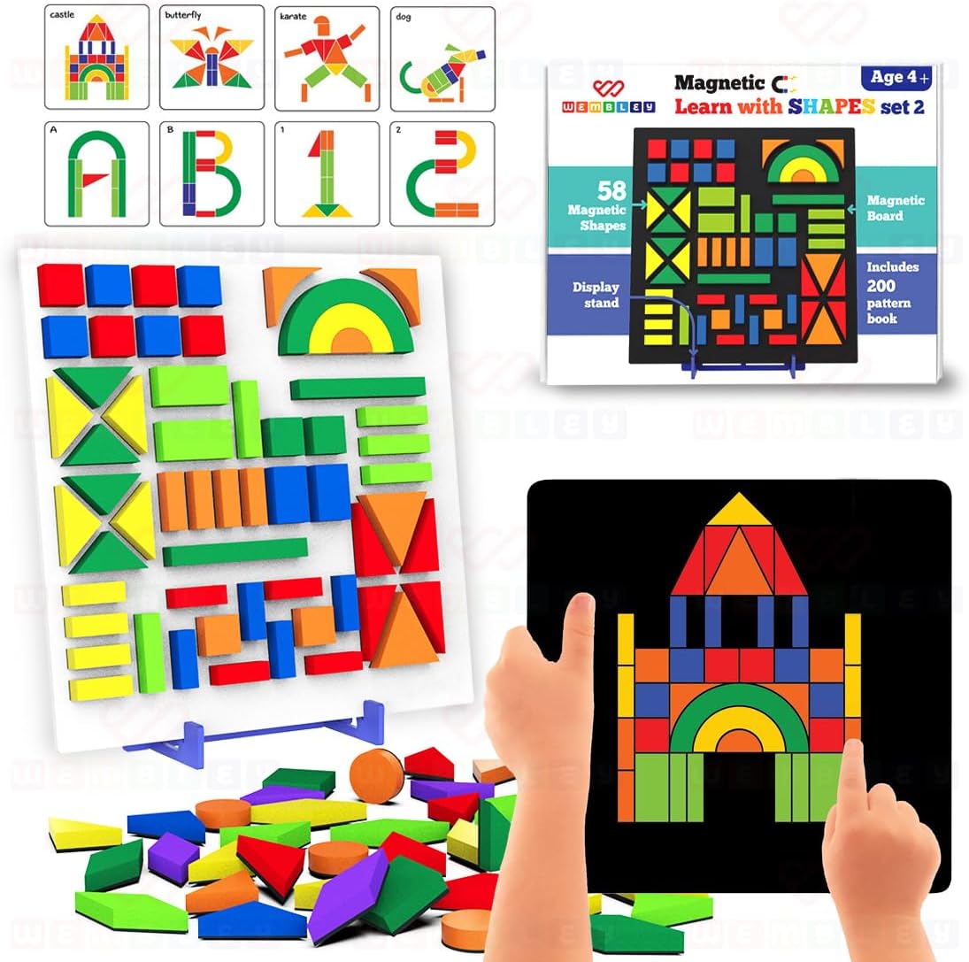 Wembley Magnetic Puzzles Imagination Shapes Game for Kids DIY Creative ...