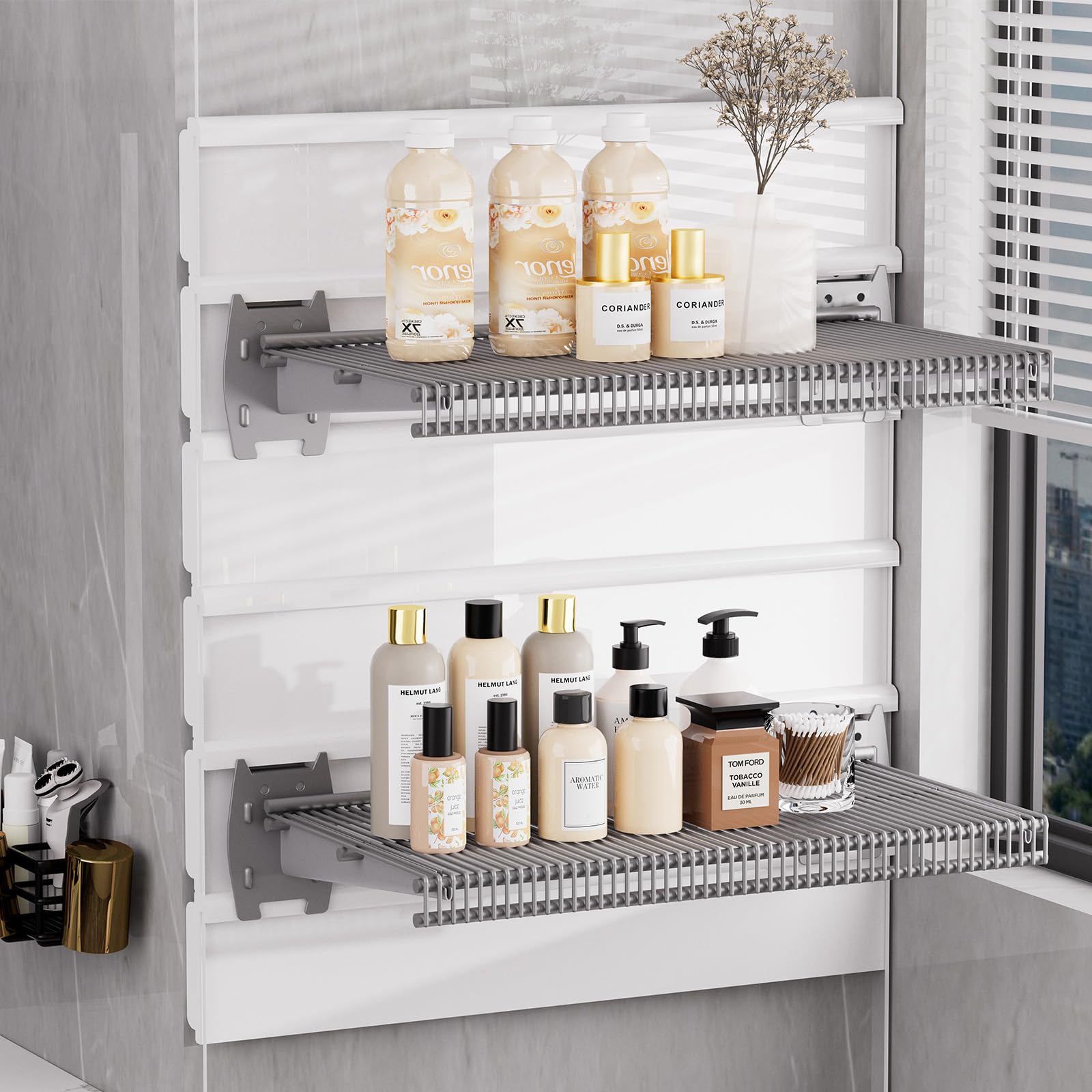 Snapklik.com : Tonchean Slatwall Shelves 24Inch, 2 Pack Slatwall ...