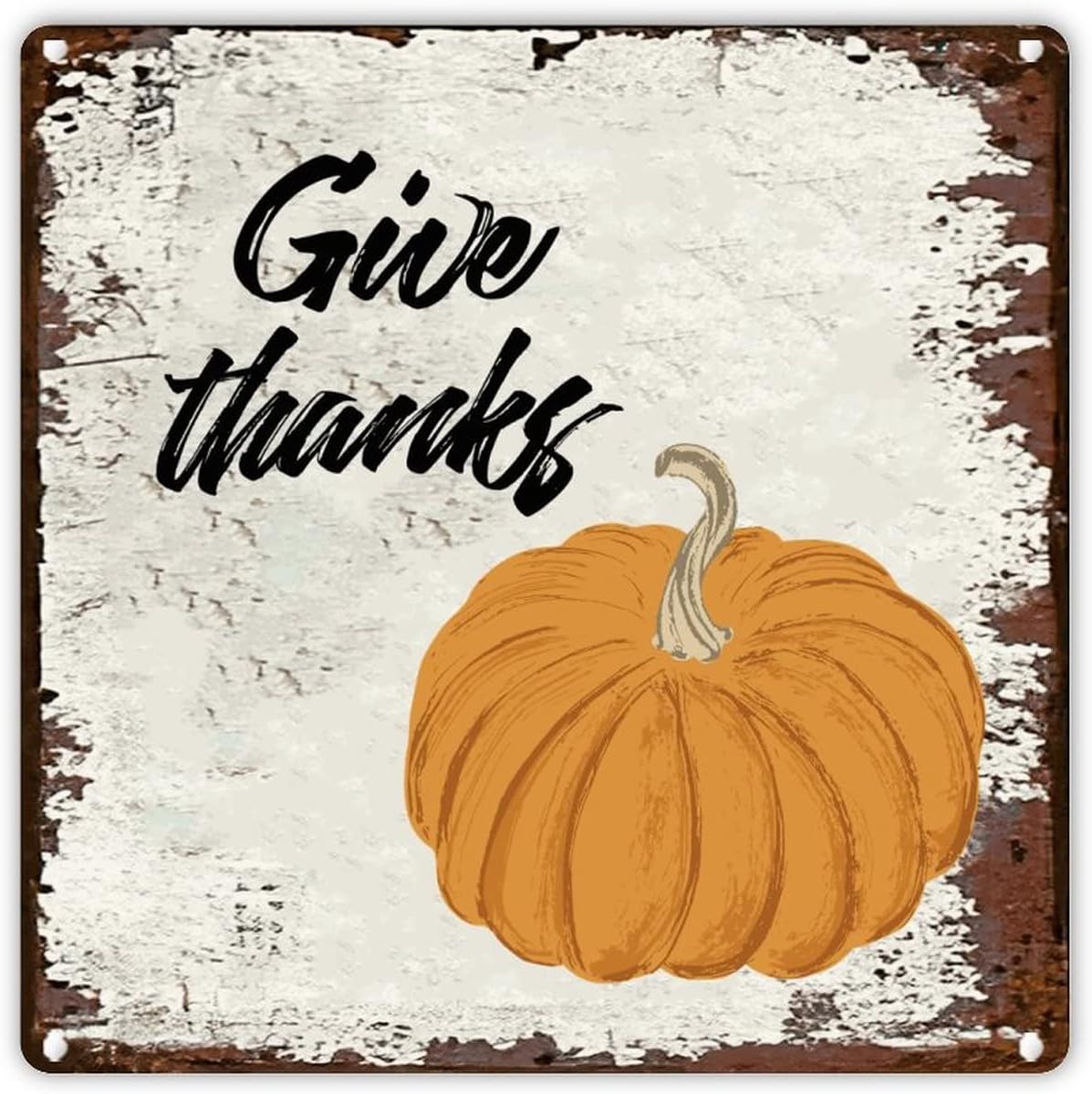 Amazon.com: LeforYCL Give Thanks Thanksgiving Day Metal Tin Signs ...