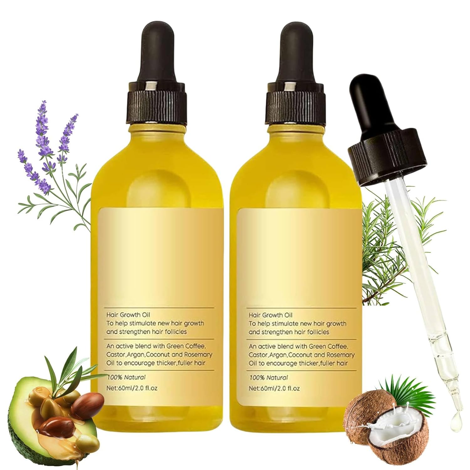 Amazon.com: Generic 2Pack Veganic Natural Hair Growth Oil, Veganic Hair Oil,Carvenchi Natural ...