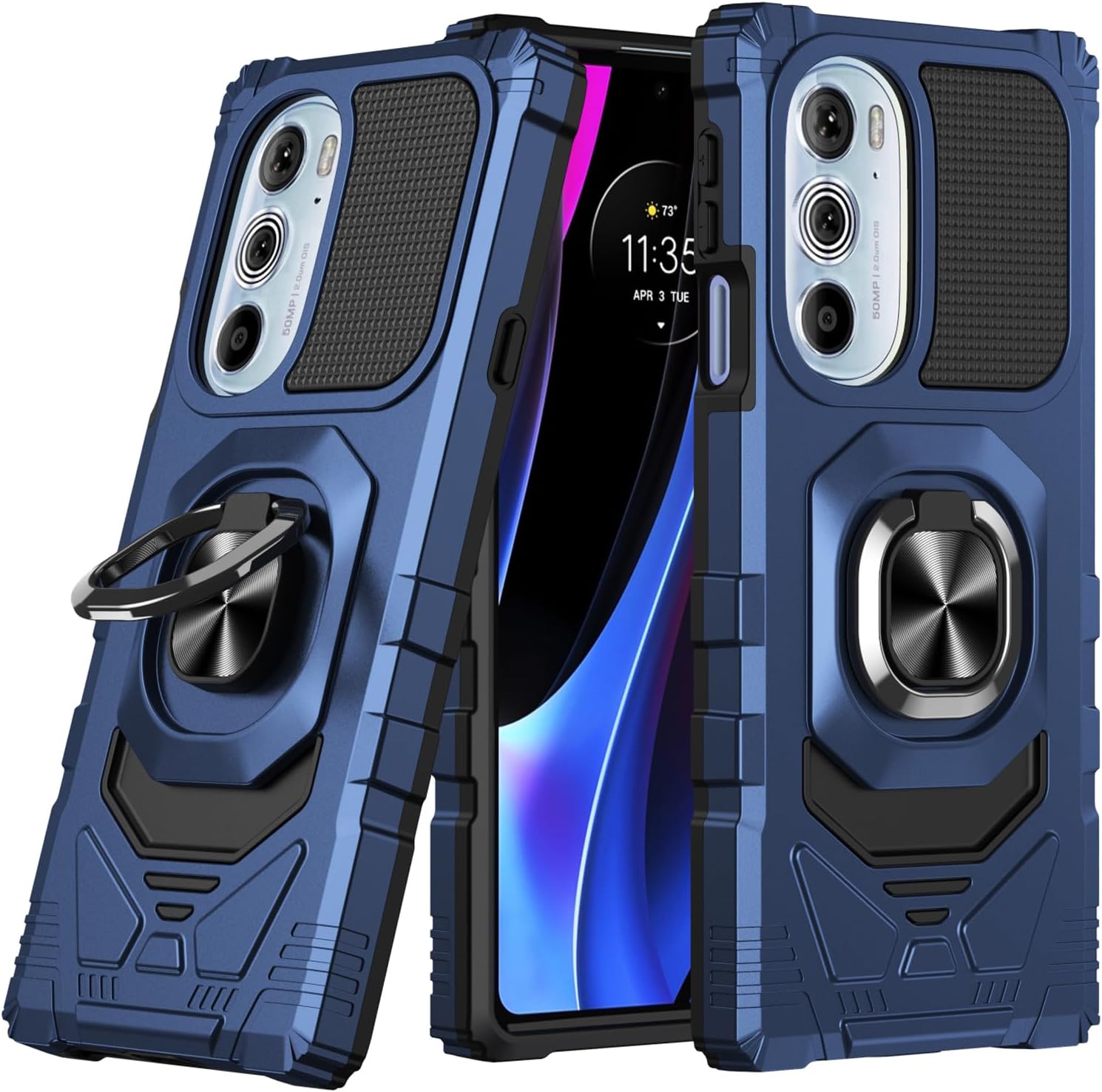 Amazon.com: for Motorola Moto Edge Plus 2022 Case with Kickstand Ring Magnetic Holder Military ...