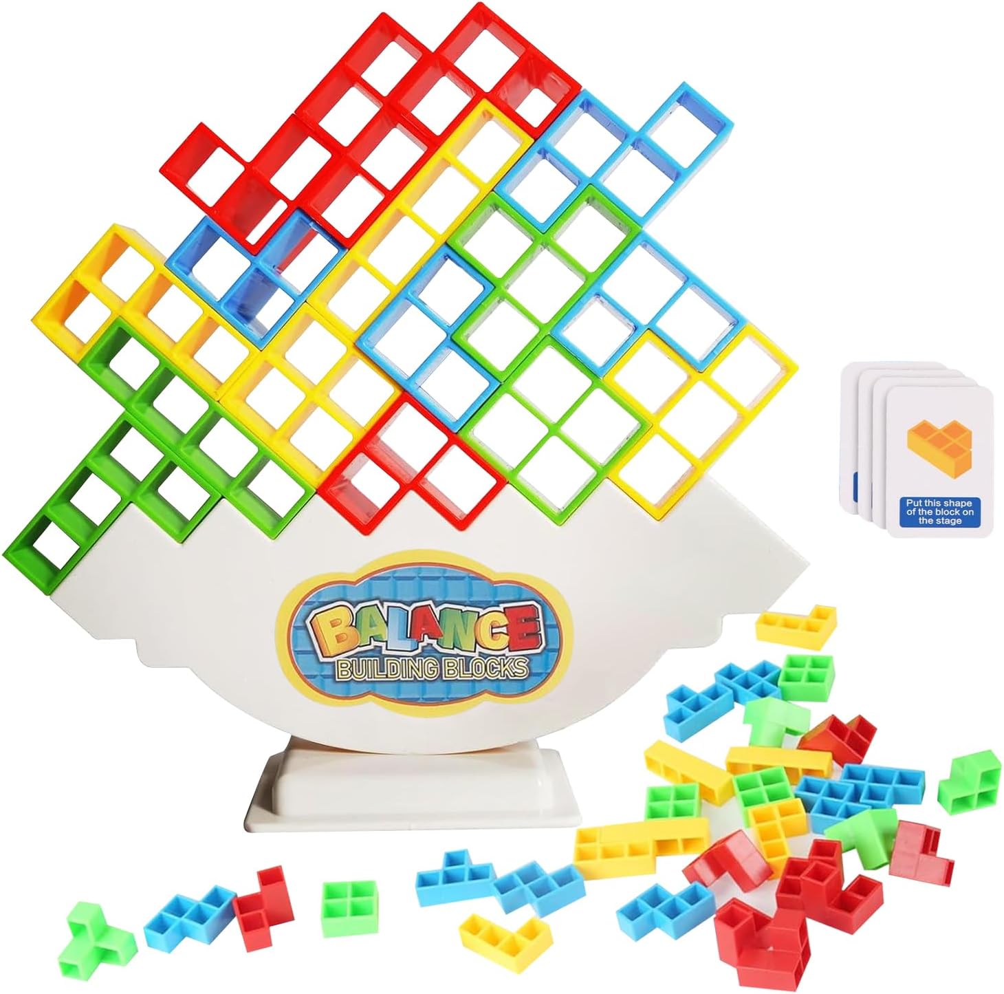 KottonHub 48 Pcs Tetra Tower Balance Game – Tetris Tower Balance Game ...
