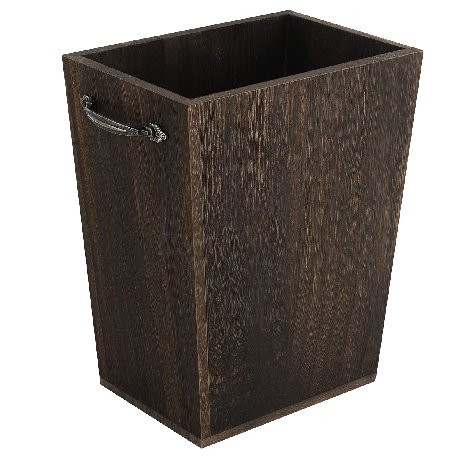 Snapklik.com : Wood Trash Can, Rustic Farmhouse Style Wastebasket Small ...