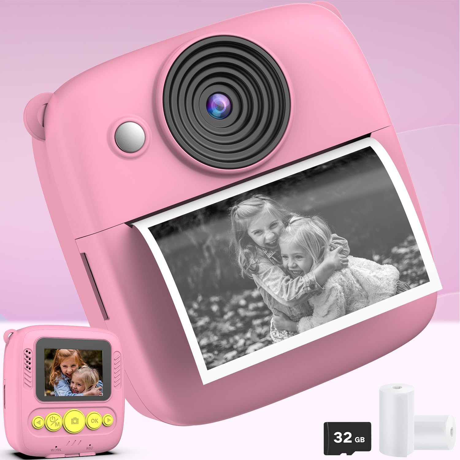 Amazon.com : CybJoy Kids Camera Instant Print, 1080P, 32GB Card, Kids ...