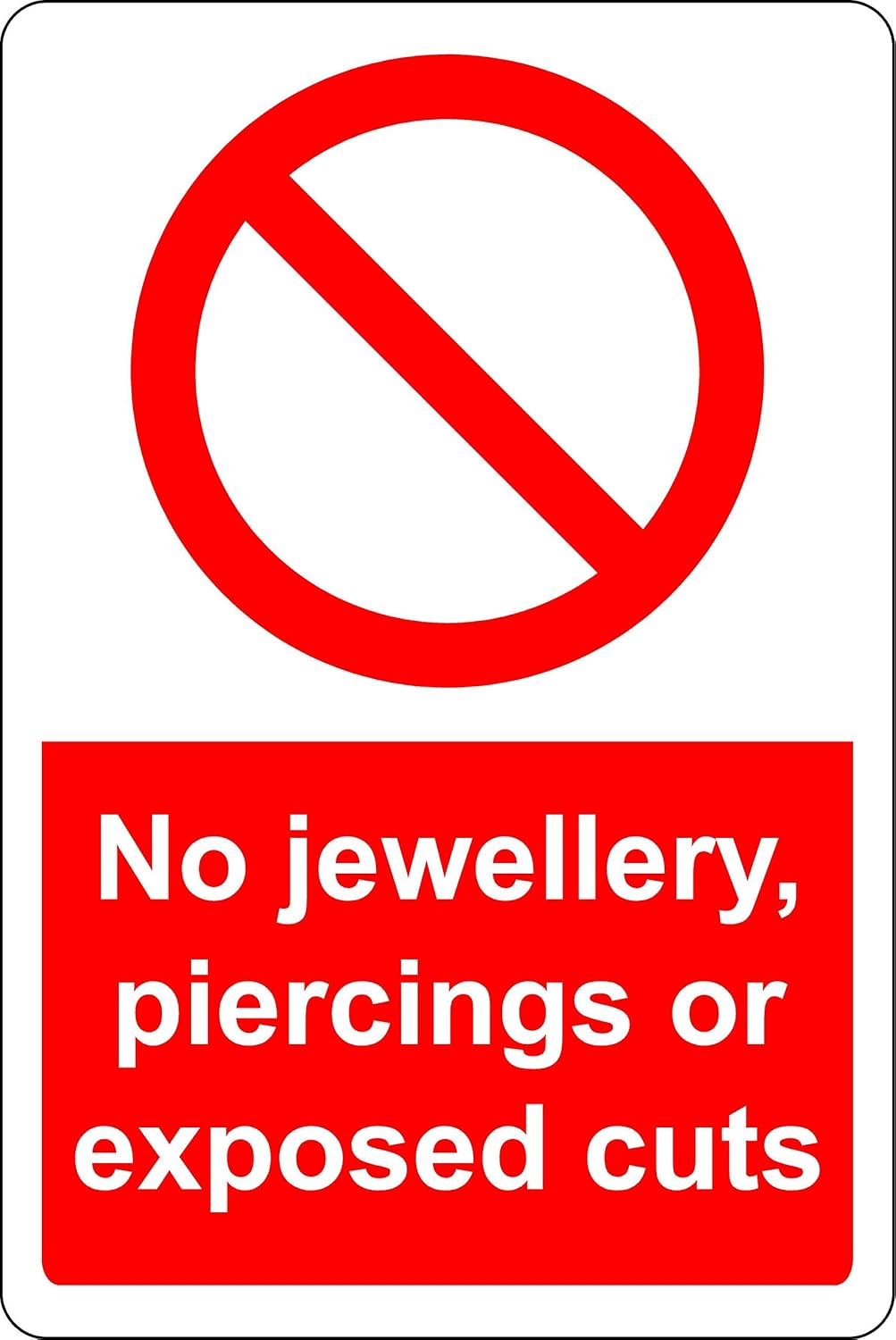No jewellery piercings or exposed cuts kitchen catering Safety sign - 1 ...