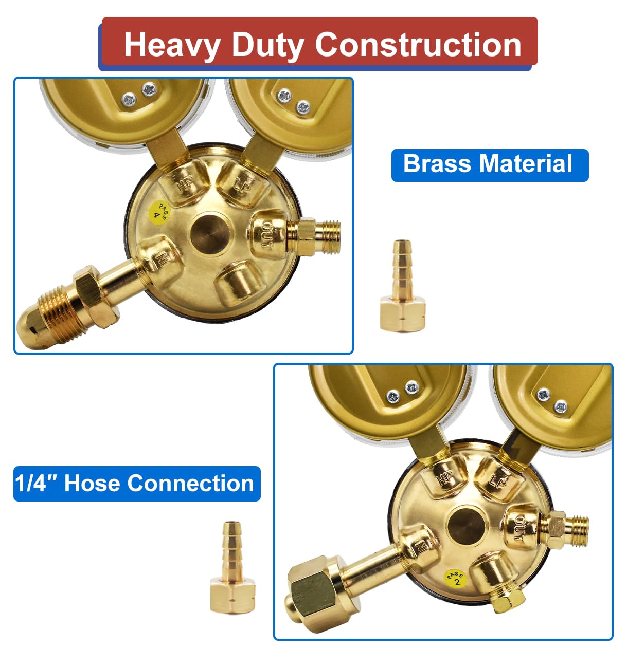 Snapklik.com : 2 Pieces Oxygen And Acetylene Regulator Set, Oxygen ...