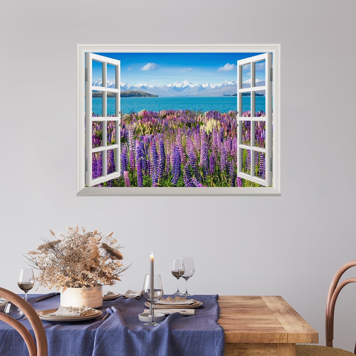 Amazon.com: wall26 - A Curious Giraffe Sticking its Head into an Open ...