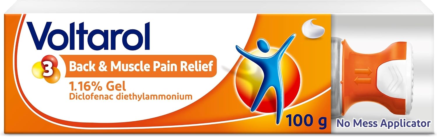 Voltarol Back & Muscle Pain Relief Gel With No Mess Applicator, 100 g ...