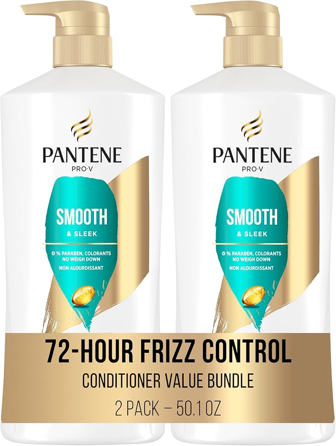 Pantene Conditioner Twin Pack With Hair Treatment Set, Smooth And Sleek ...