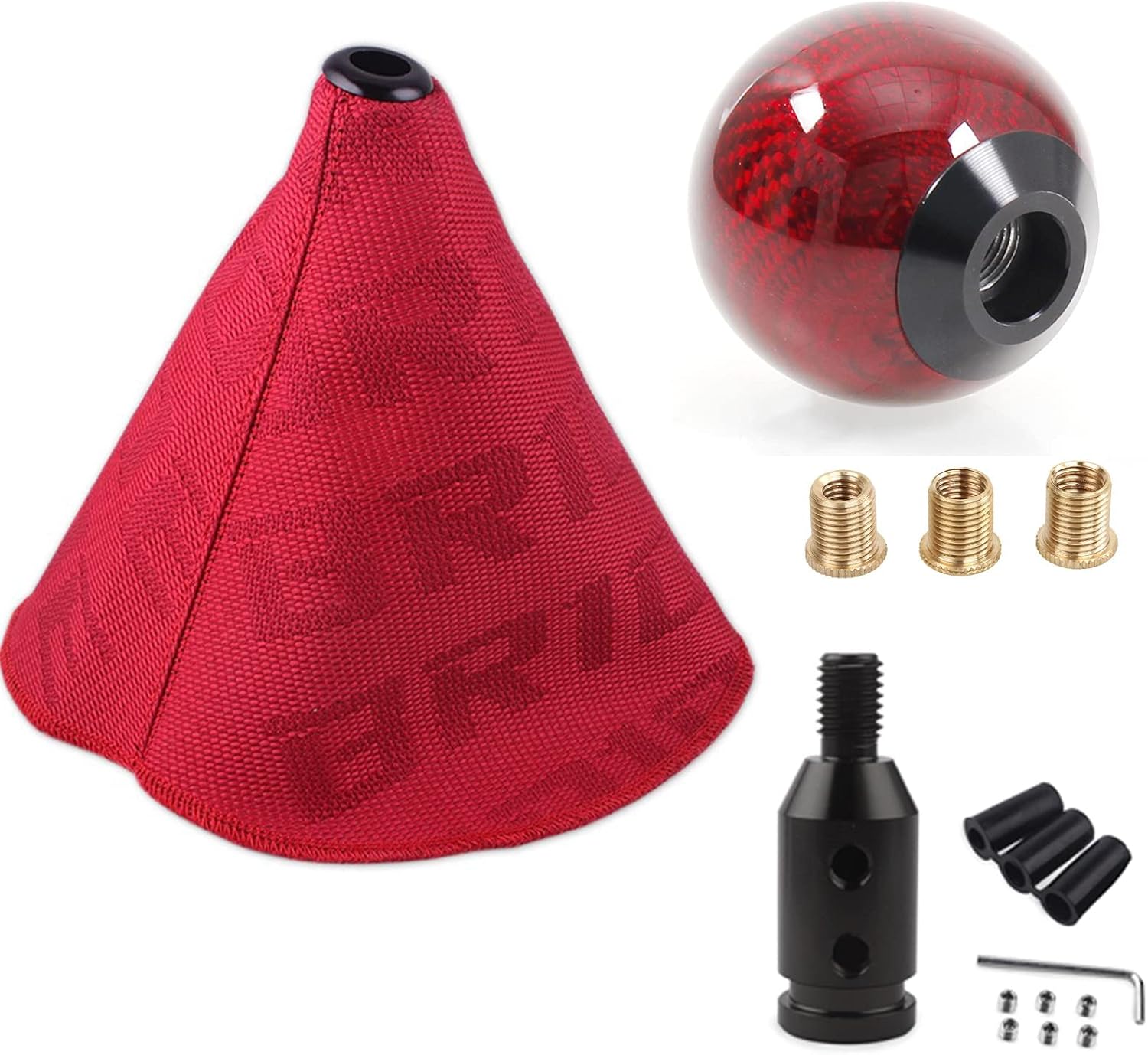 Amazon.com: Fabric Shift Boot with Round Ball Carbon Fiber Shift Knob ...