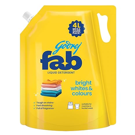 Godrej Fab Liquid Detergent Refill Pouch for Machine - 4 L : Amazon.in ...
