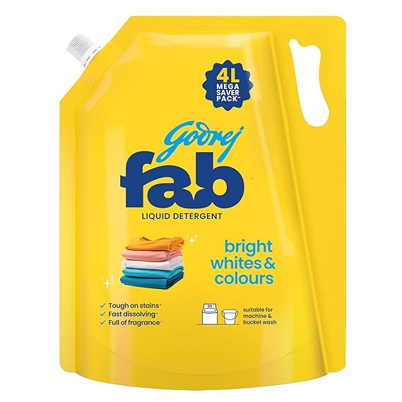Godrej Fab Liquid Detergent Refill Pouch for Machine - 4 L : Amazon.in ...