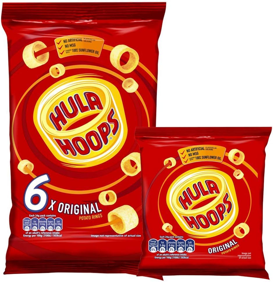 Hula Hoops Original Multipack Crisps 6x24g, Case of 30 : Amazon.co.uk ...