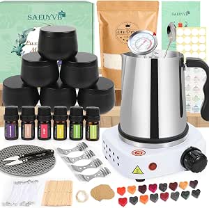 SAEUYVB Candle Making Kit,Easy to Make Colored Candle Soy Wax Kit ...