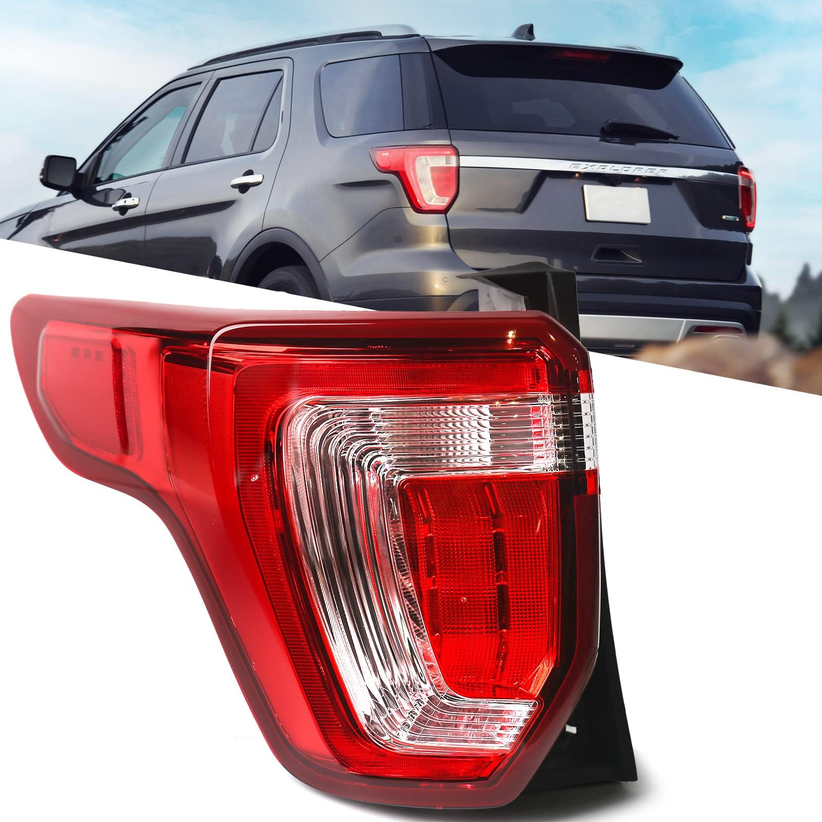 Amazon.com: MZORANGE Tail Light Rear Brake Lamp For Ford Explorer 2016 ...