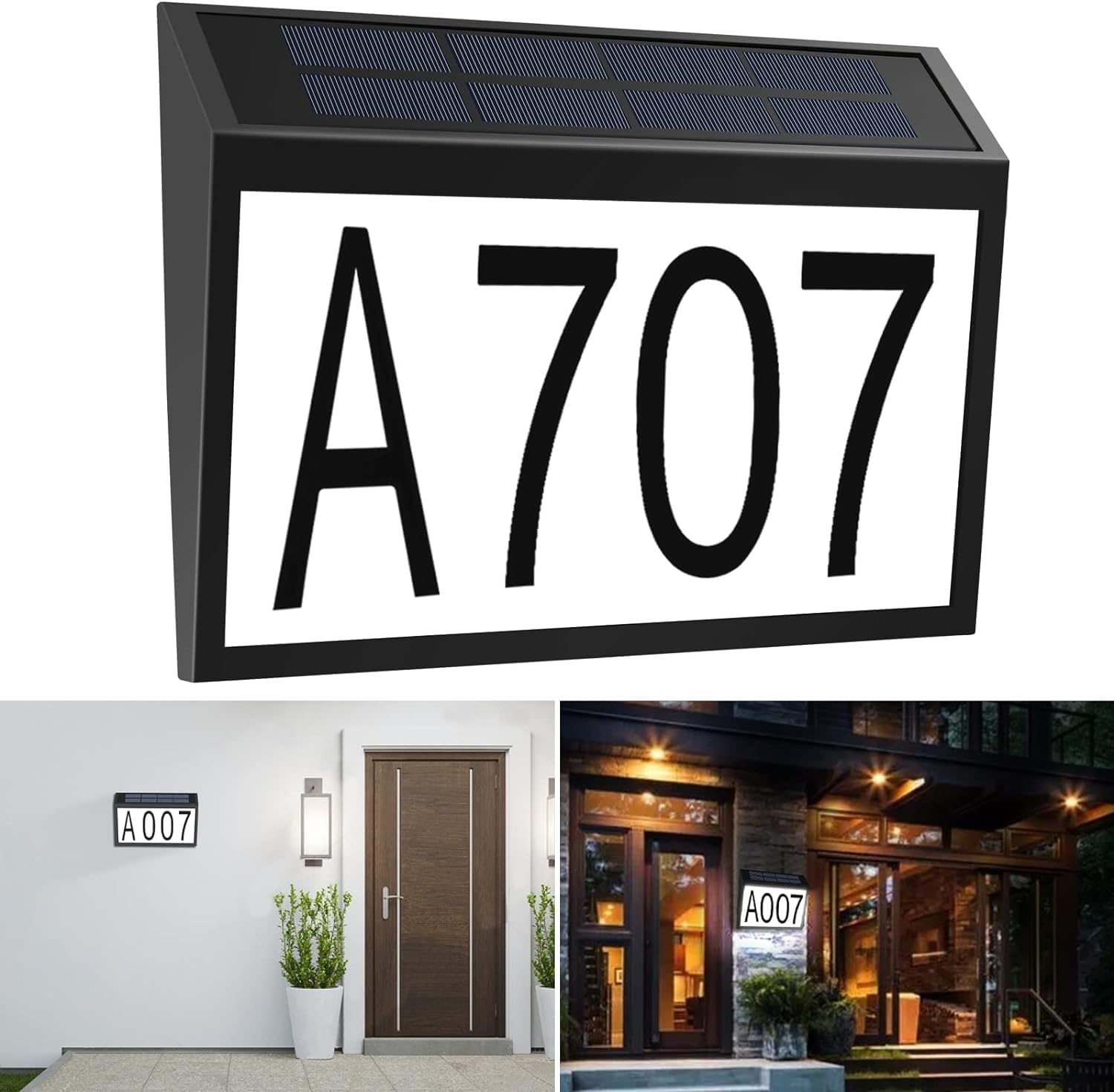 Amazon.com: Solar House Number Light Waterproof, Wall Mount Address ...