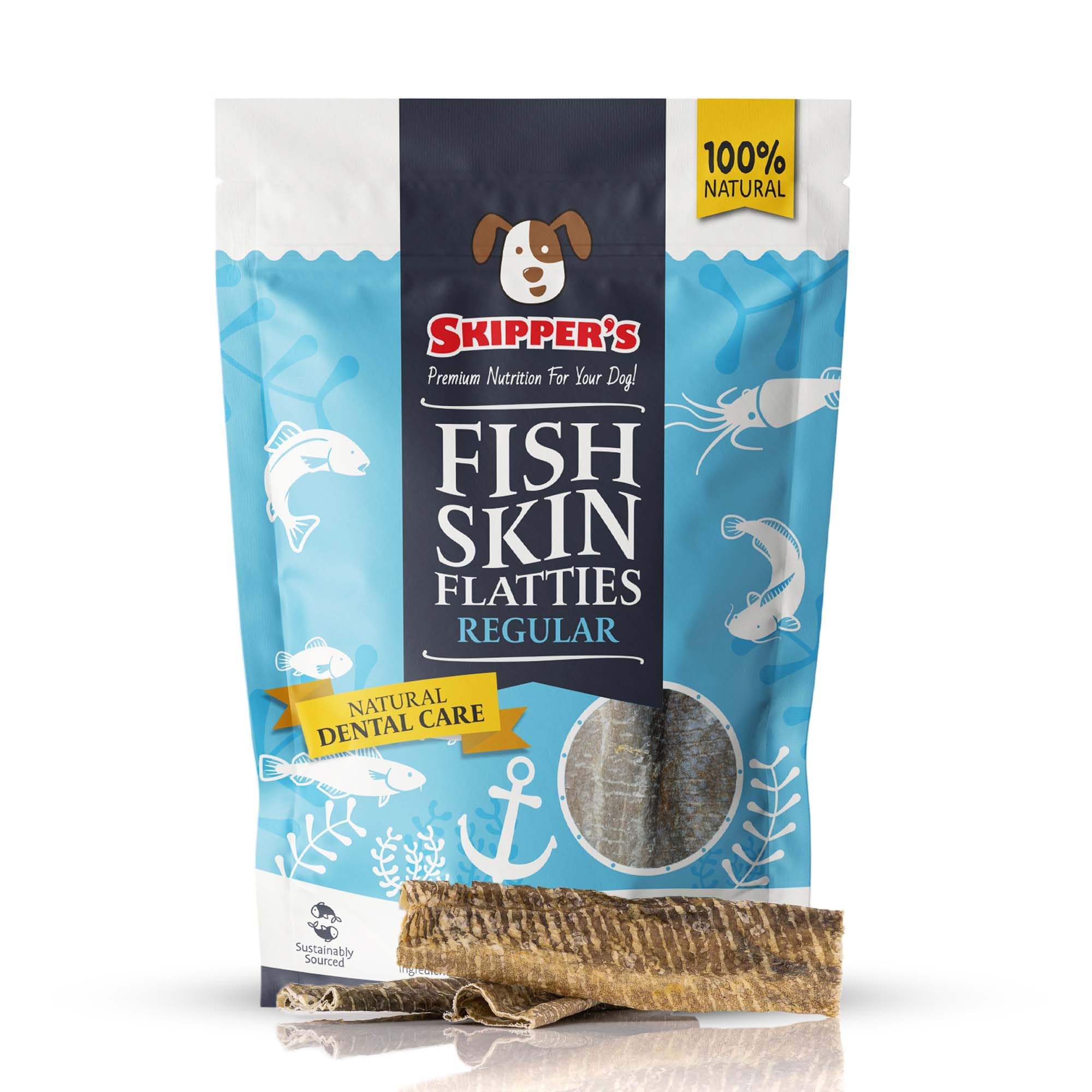 Amazon.com : SKIPPER'S Dogs Fish Skin Flatties - Air Dried Grain Free ...