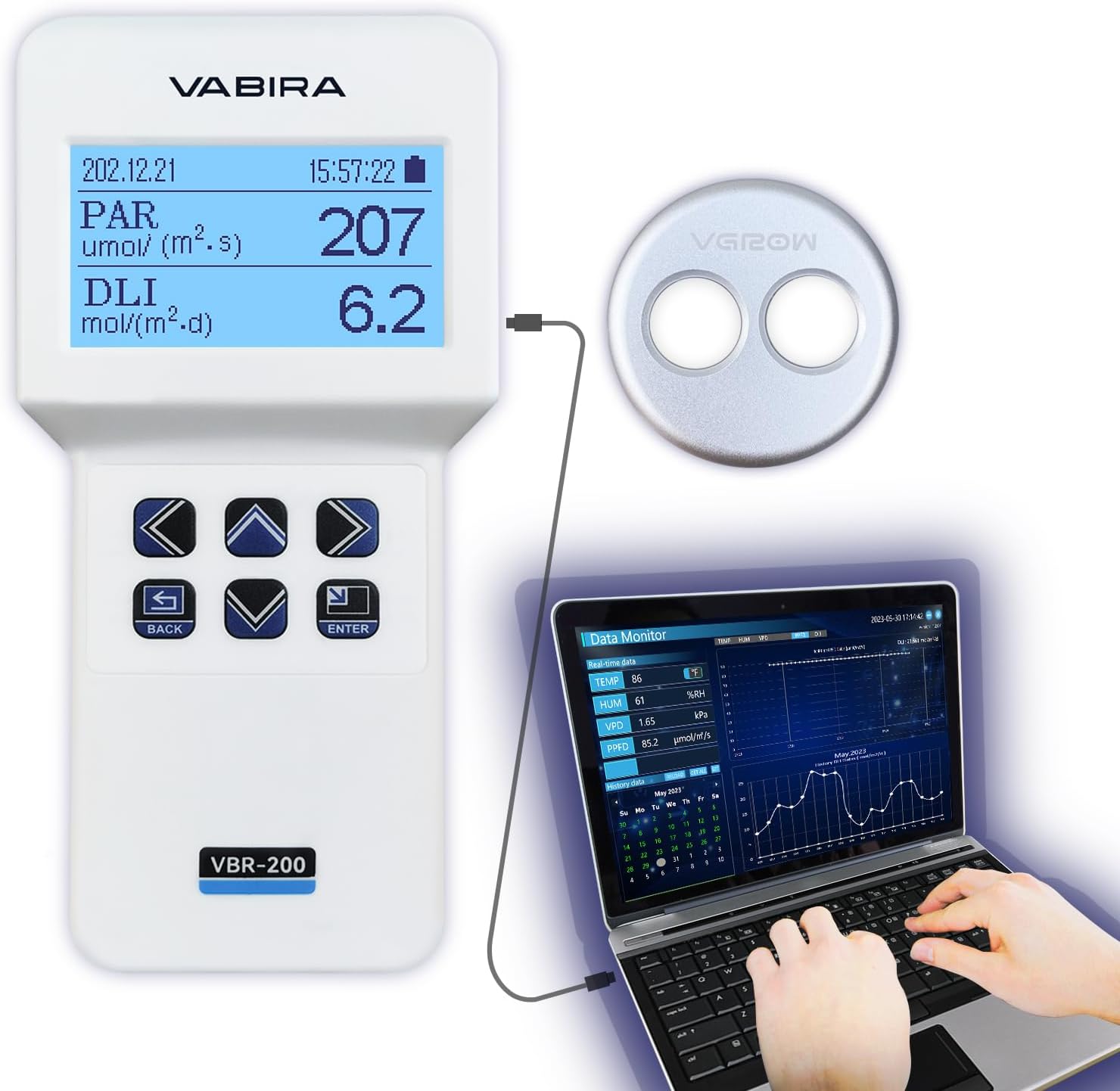 Amazon.com: VBR-300 Light Meter,CCT Meter,Color Temperature,Test LUX ...