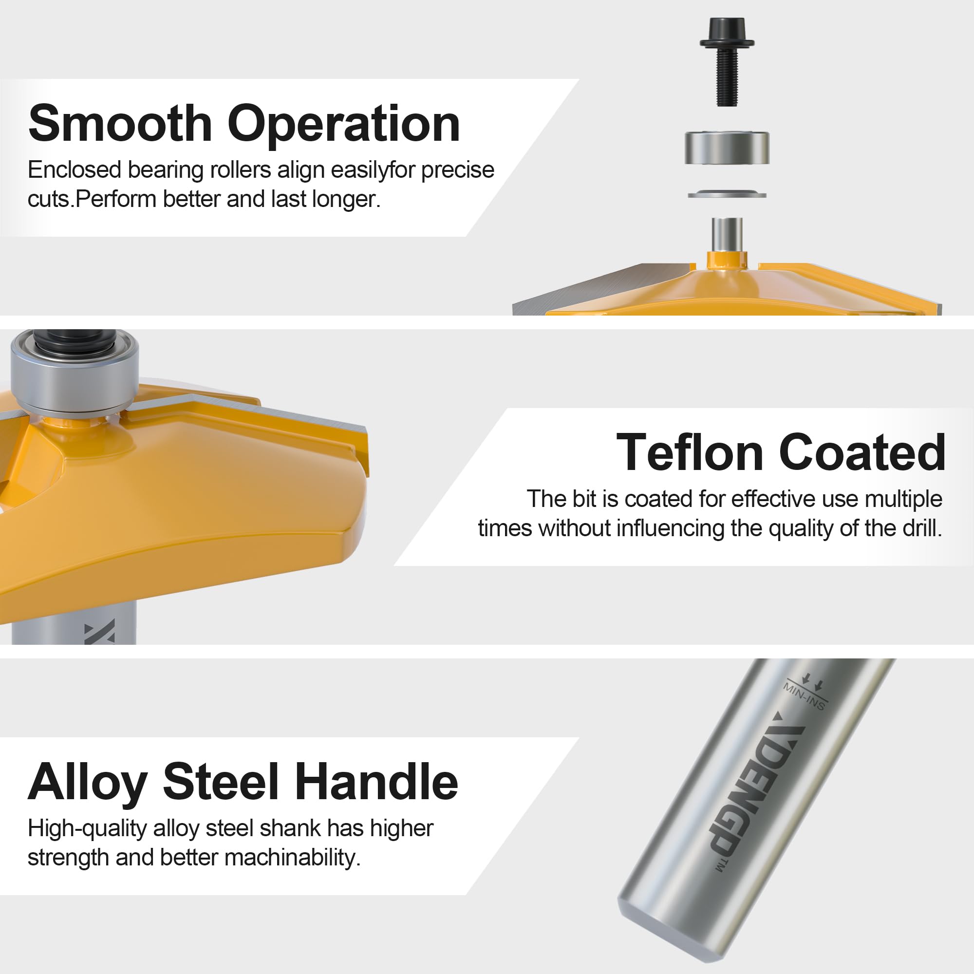 Snapklik.com : XDENGP Bevel Raised Panel Router Bits 1/2 Shank For ...