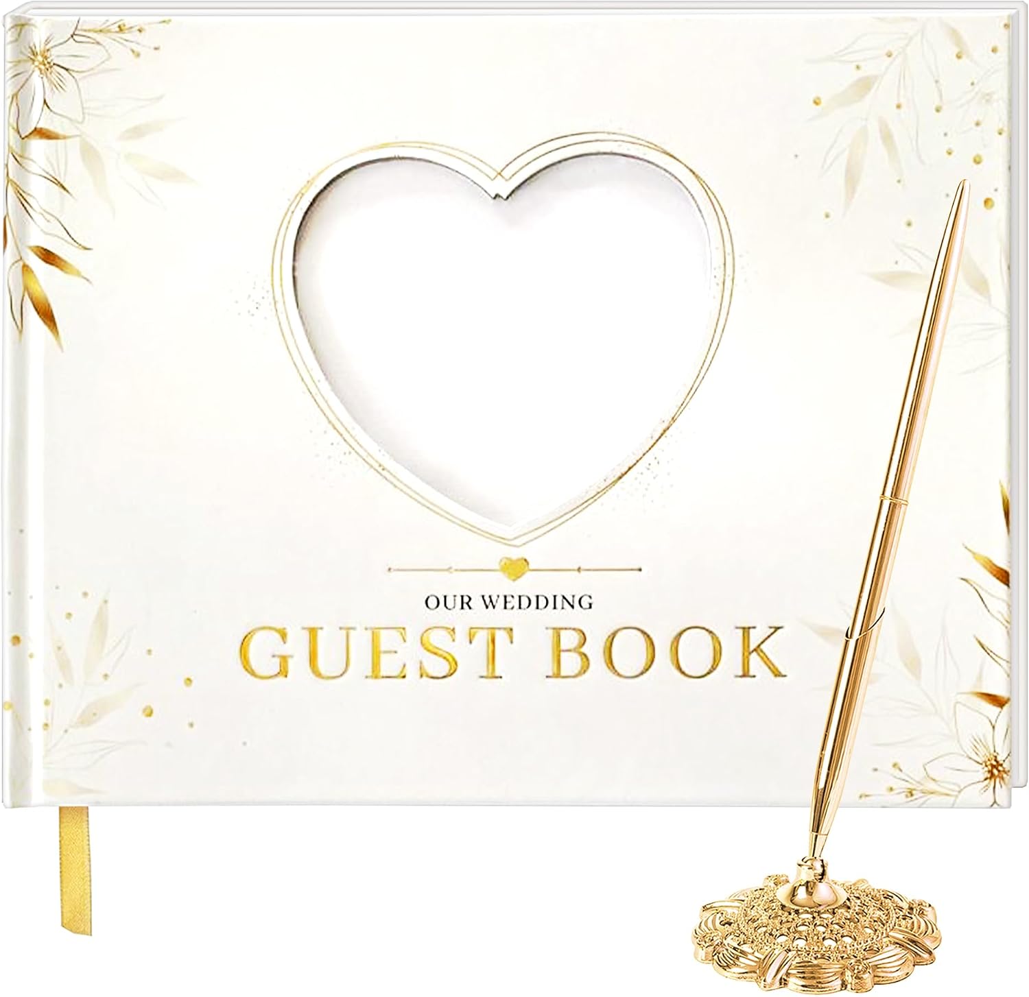 Amazon.com: Wedding Guest Book and Elegant Guest Book Wedding Reception ...