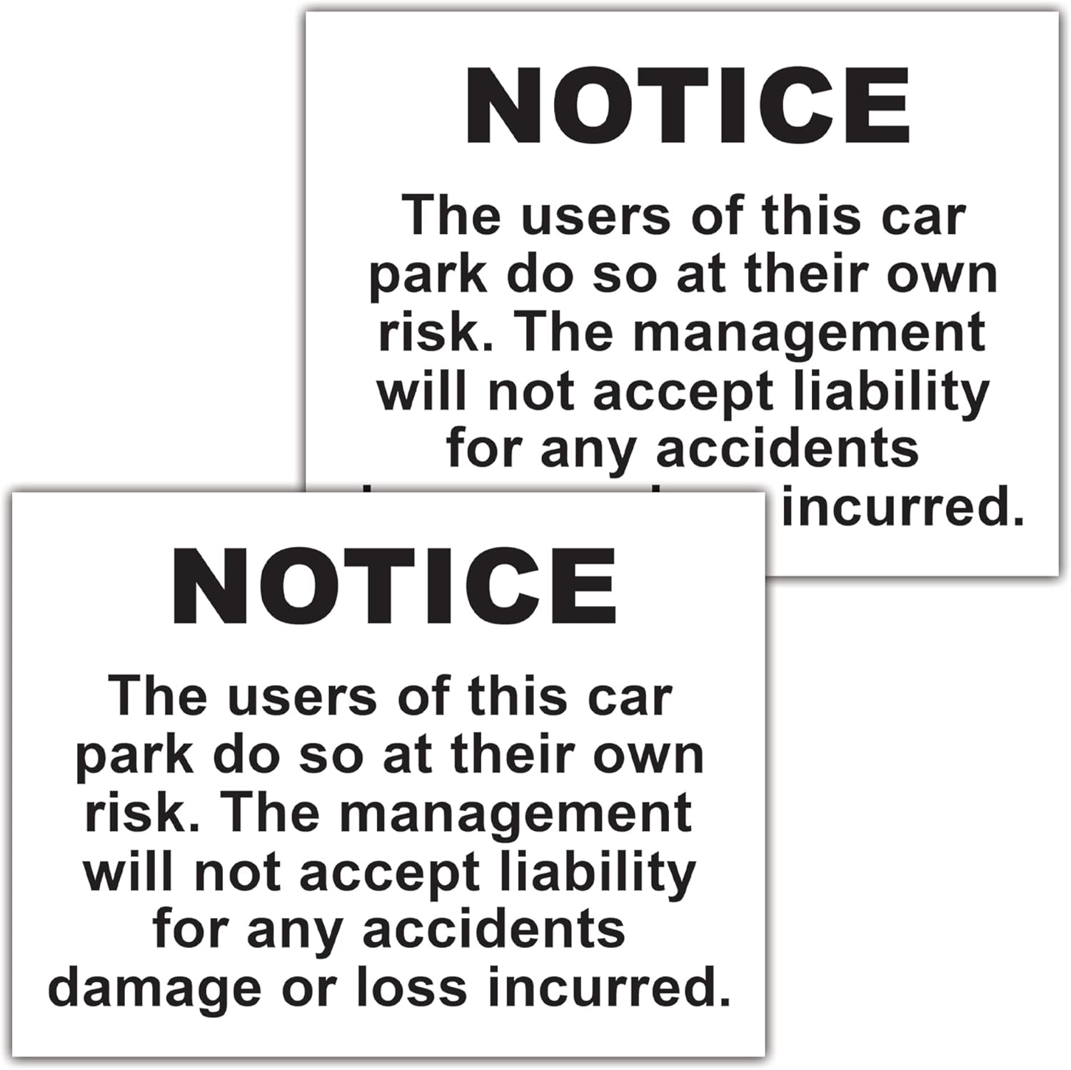 RDLCAR Car Park Liability Disclaimer Signs, The Users of this Car Park ...