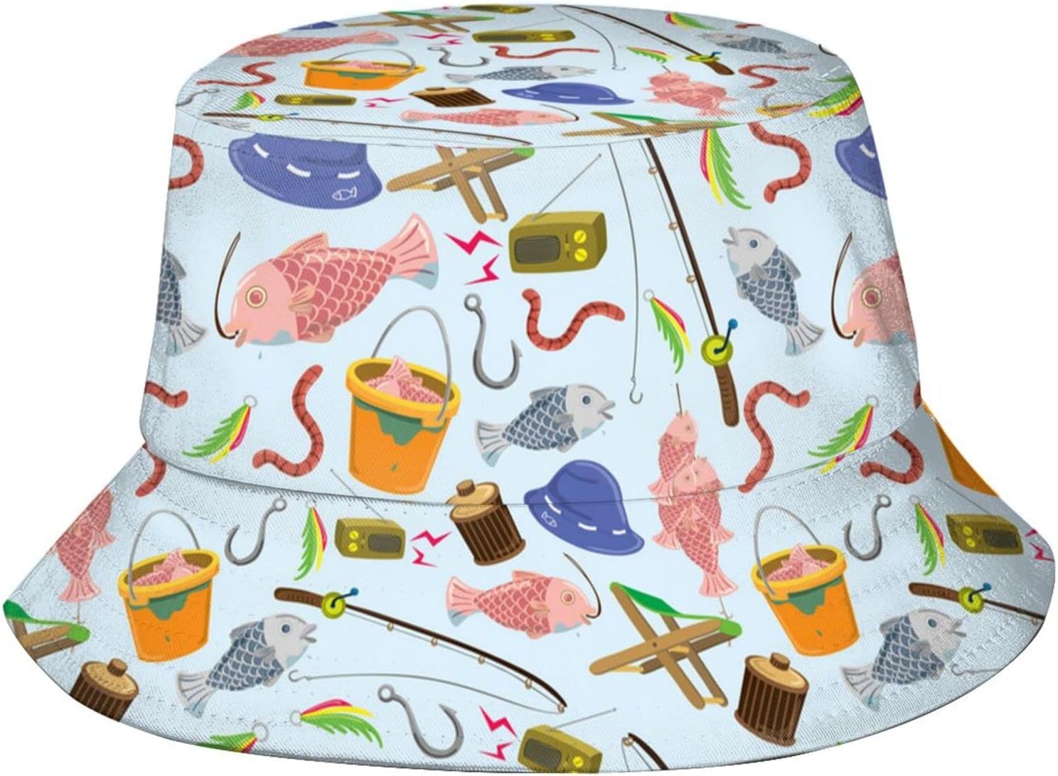 Fishing Bucket Hat Fishing Rod Bucket Hat Funny Sun Hat for Boys Girls ...
