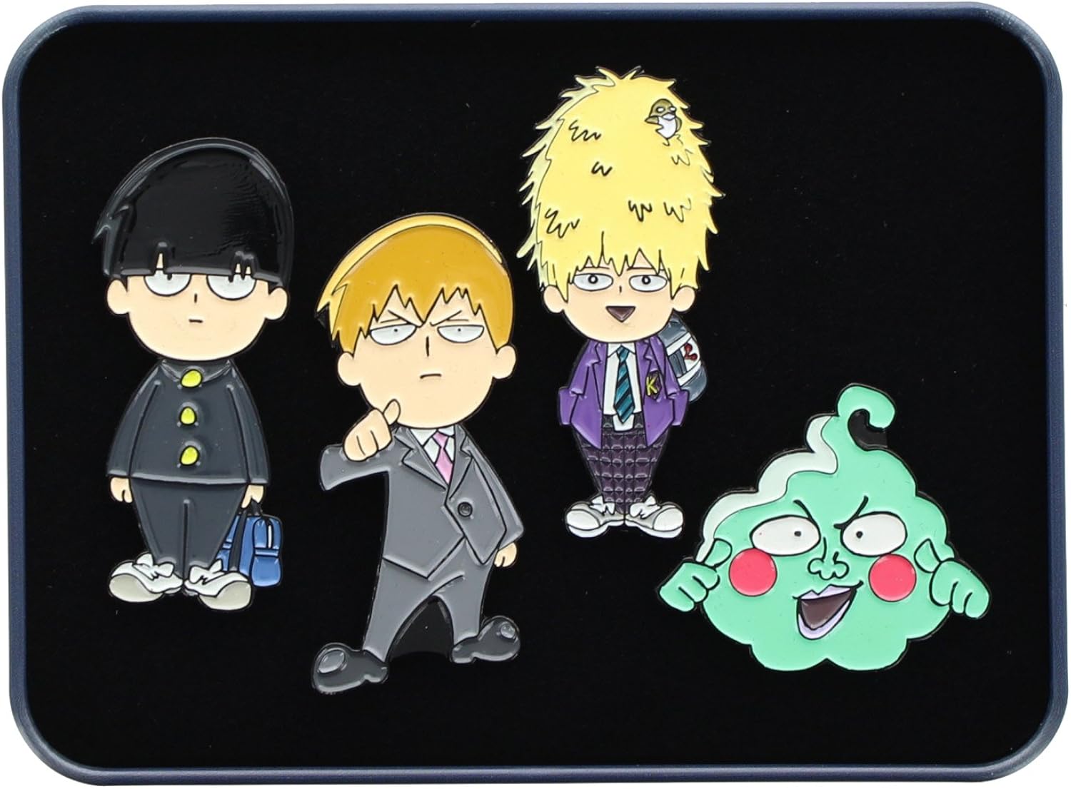 Amazon.com: Mob Psycho 100 4-Piece Enamel Collector Pin Set - Anime And ...