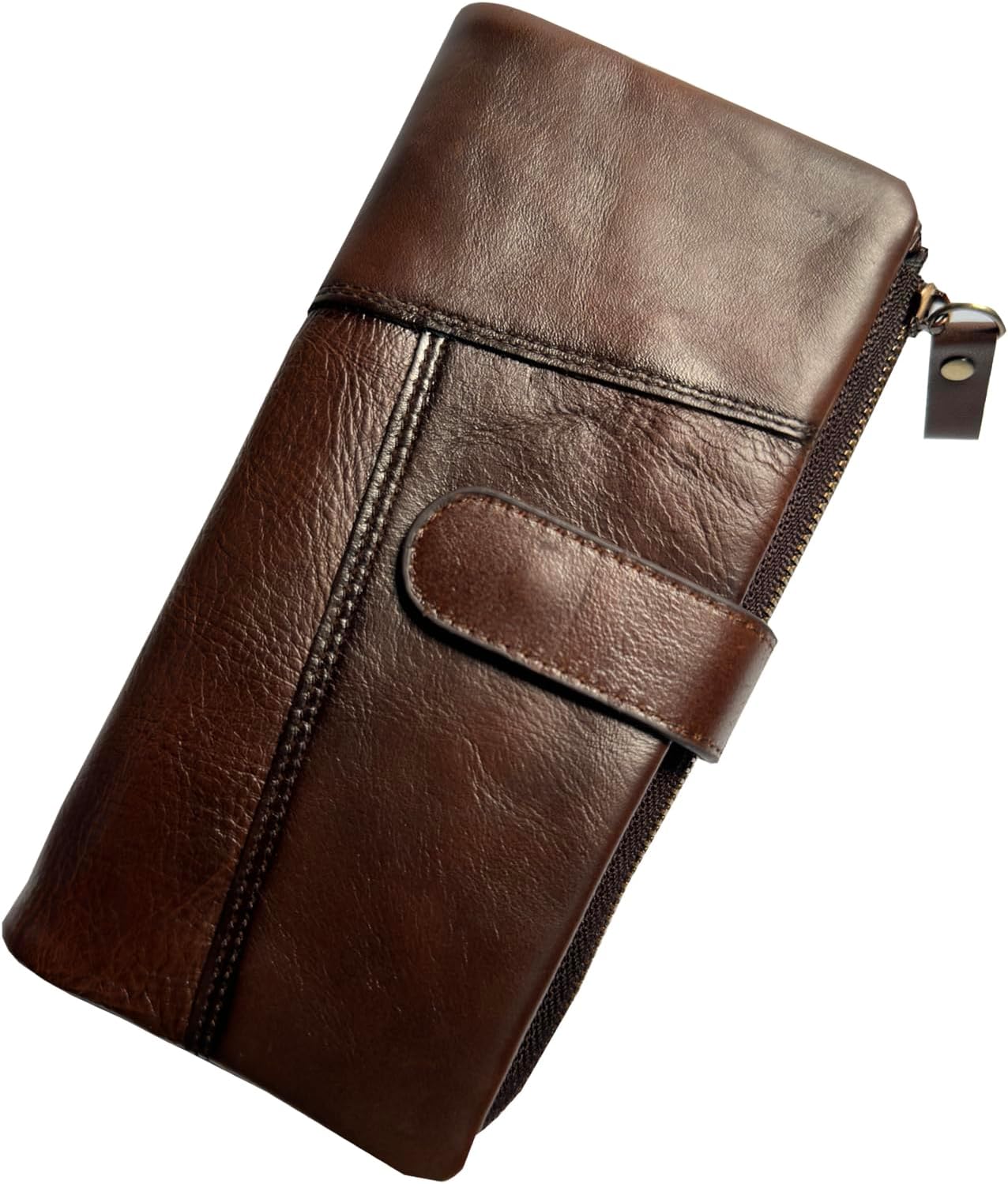 Amazon.com: LUKZIJAES Vintage Long Wallet for Men Genuine Leather ...