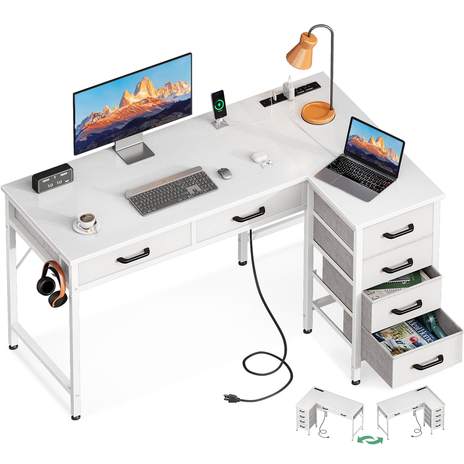 Snapklik.com : Coleshome 42 Inch L Shaped Desk