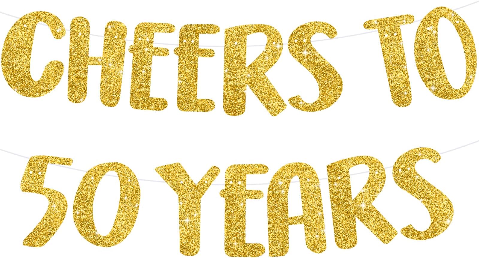 Amazon.com: Cheers to 50 Years Banner - Happy 50th Birthday Party ...