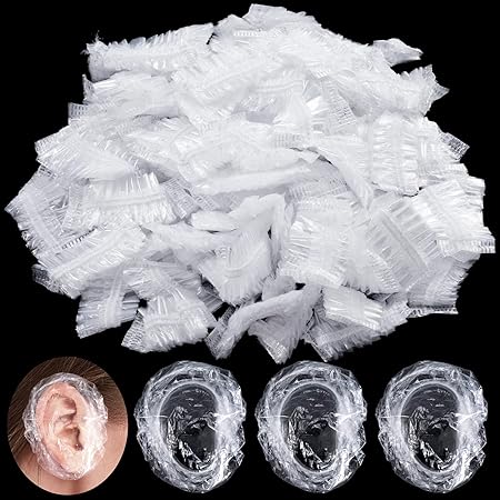Amazon.com: 100 Pack Clear Disposable Ear Protectors Waterproof Ear ...