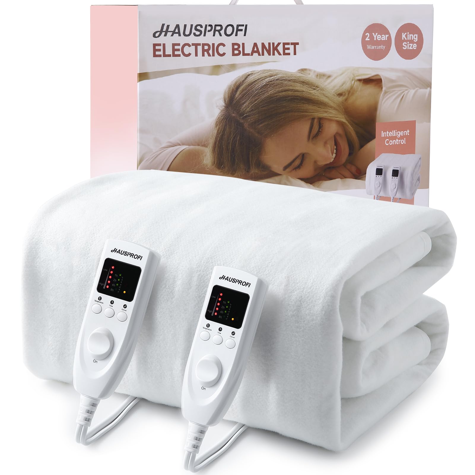 HAUSPROFI Electric Blanket King Size, Heated Underblanket Bed Warmer ...