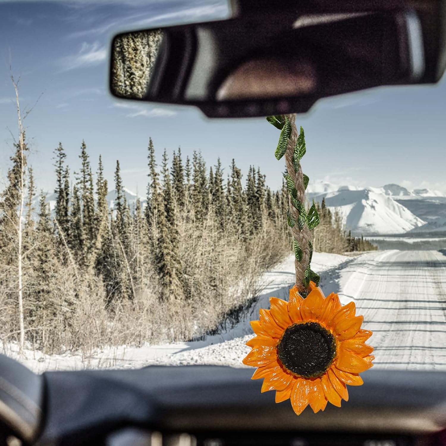 Amazon.com: Sunflower Car Interior Rear View Mirror Hanging Accessories ...