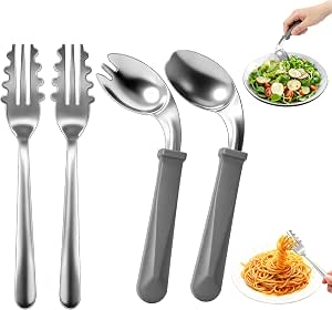 Amazon.com: Awaiymi Adaptive Utensils（2 Pcs Forks and 2 Pcs Spoons ...