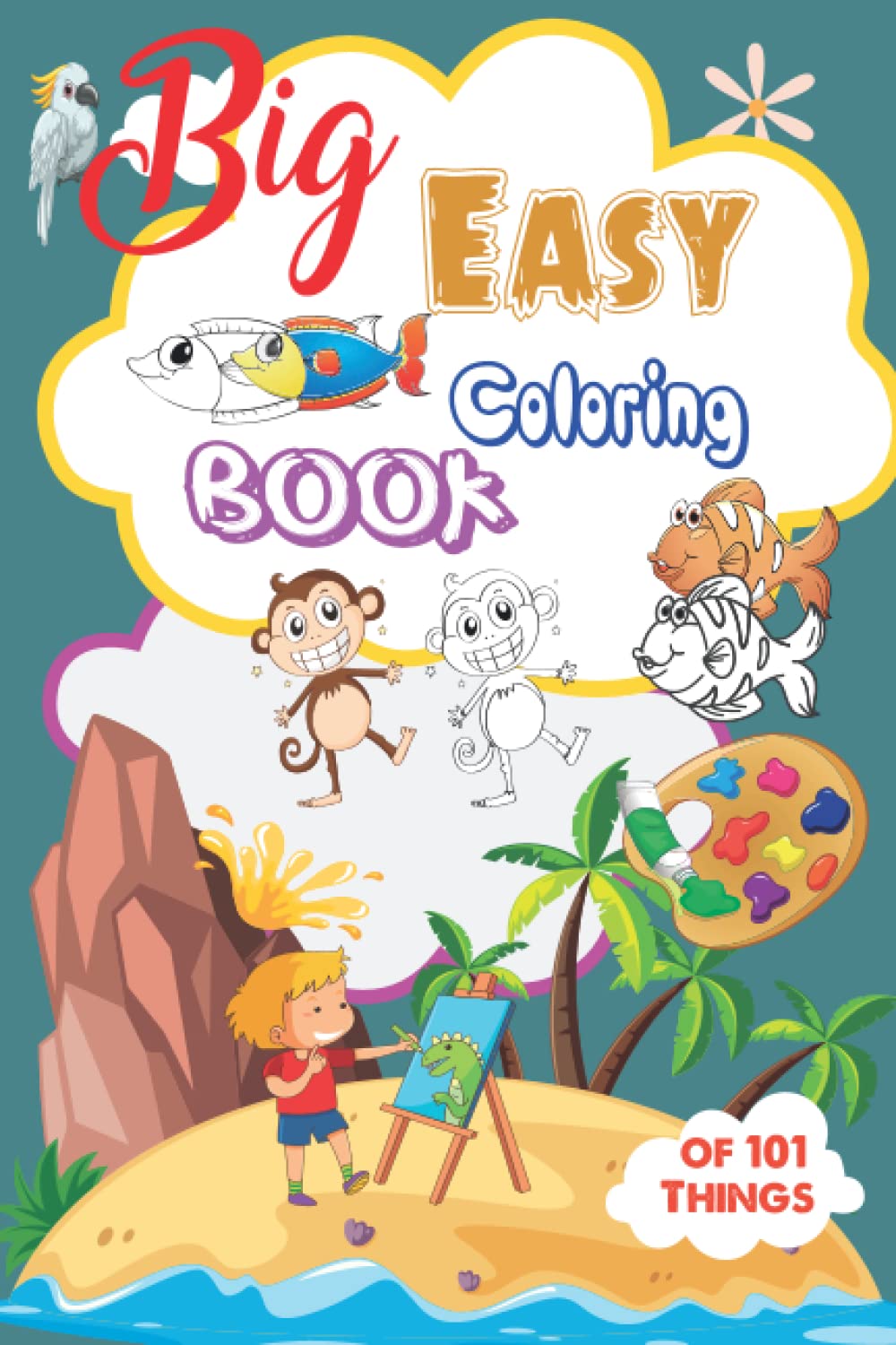 Buy big easy coloring book of 101 things: over 100 easy and fun ...