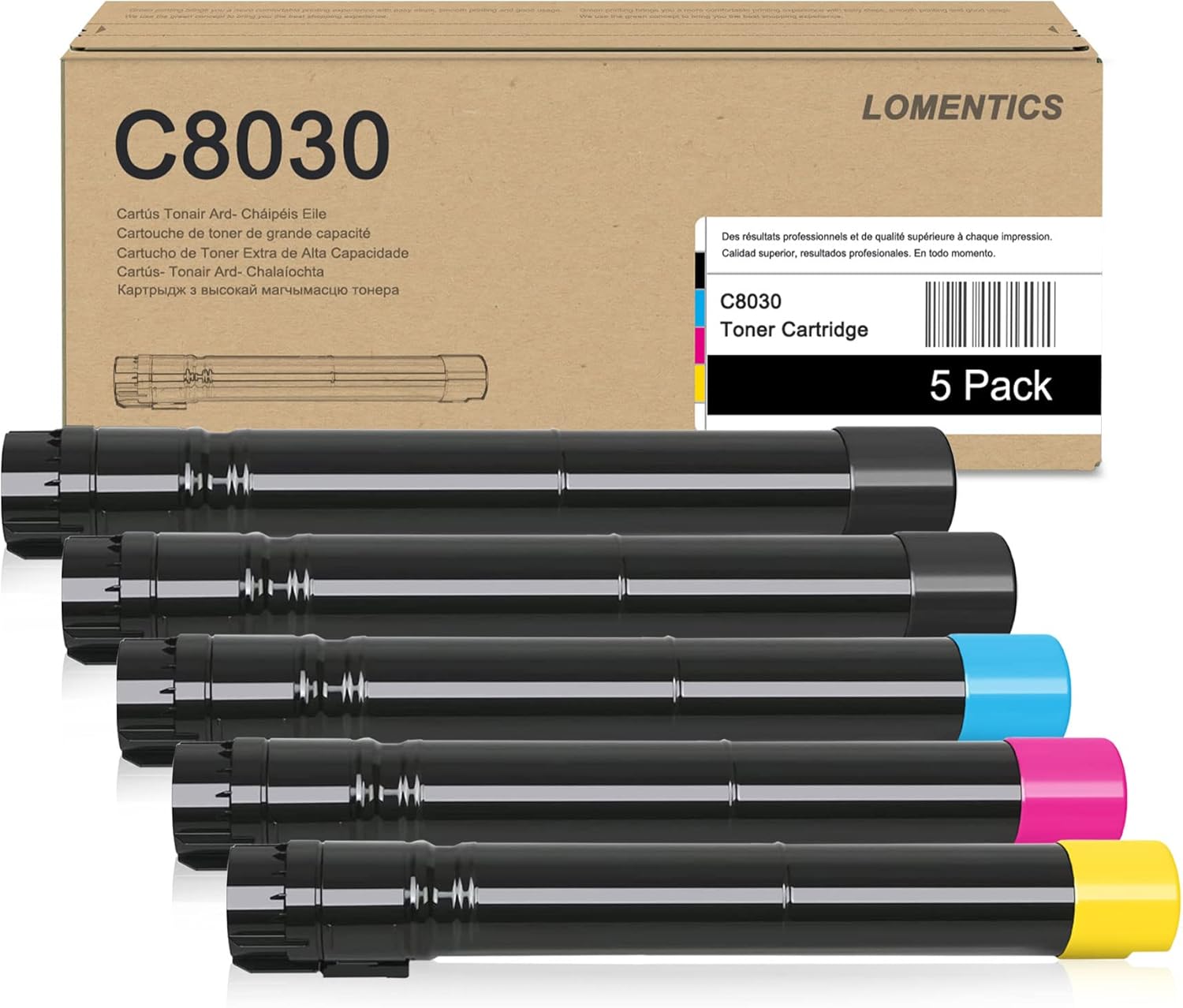 Amazon.com: Cartucho de tóner C8030 (paquete de 5, 2BK/1C/1M/1Y) - Loets Compatible con ...